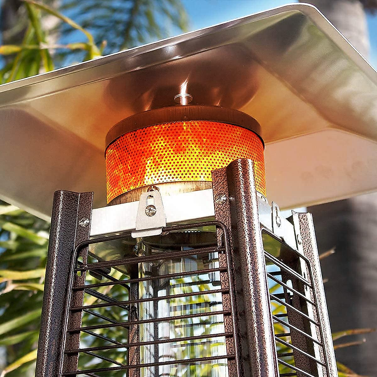 Top Hill Upgtaded Aluminum Patio Heater Reflector Shield (Square), 4 Sided Outdoor Heater Replacement Parts w/3 Pre-Drilled Holes, Universal Propane Patio Heater Parts for Energy Saving(18.5” x 18.5”)