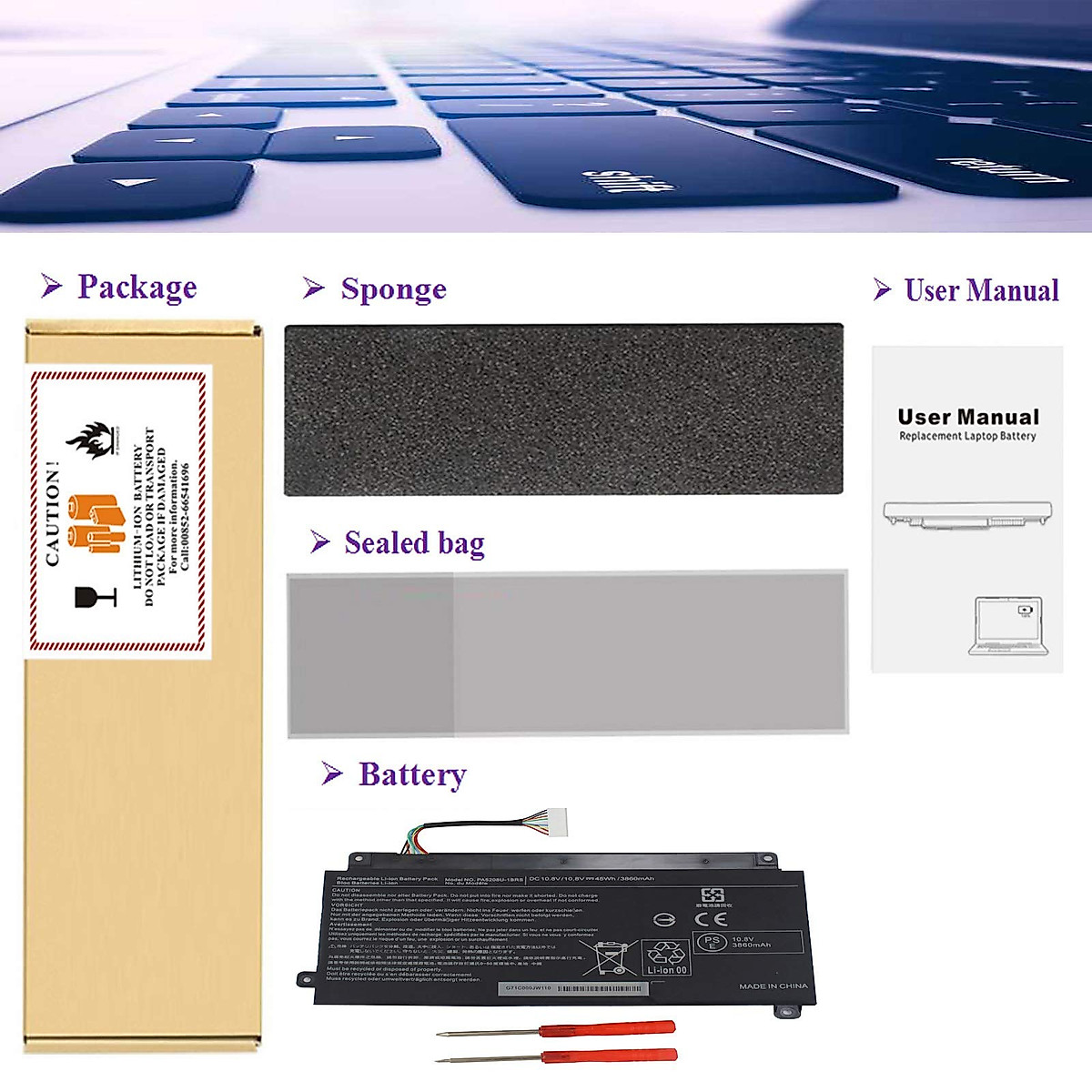 New PA5208U-1BRS Battery Compatible for Toshiba Satellite E45W P55W E45W-C4200 E45w-C4200x P55w-c5204 P55w-c5208 P55W-C5200X P55W-C5314;Chromebook 2 CB30 CB35 CB35-B3330 CB35-B3340