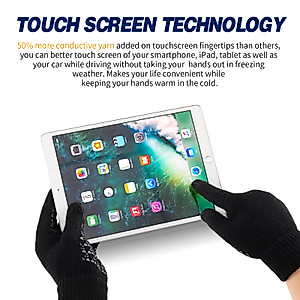 Pleneal 2 Pairs Winter Gloves for Men Women - Upgraded Touchscreen Knit Gloves, Anti-Slip Thermal Gloves, Elastic Cuff