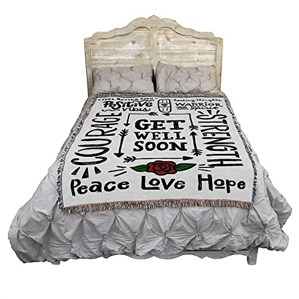 Pure Country Weavers Get Well Soon 1 Blanket - Gift Tapestry Throw Woven from Cotton - Made in The USA (72x54)