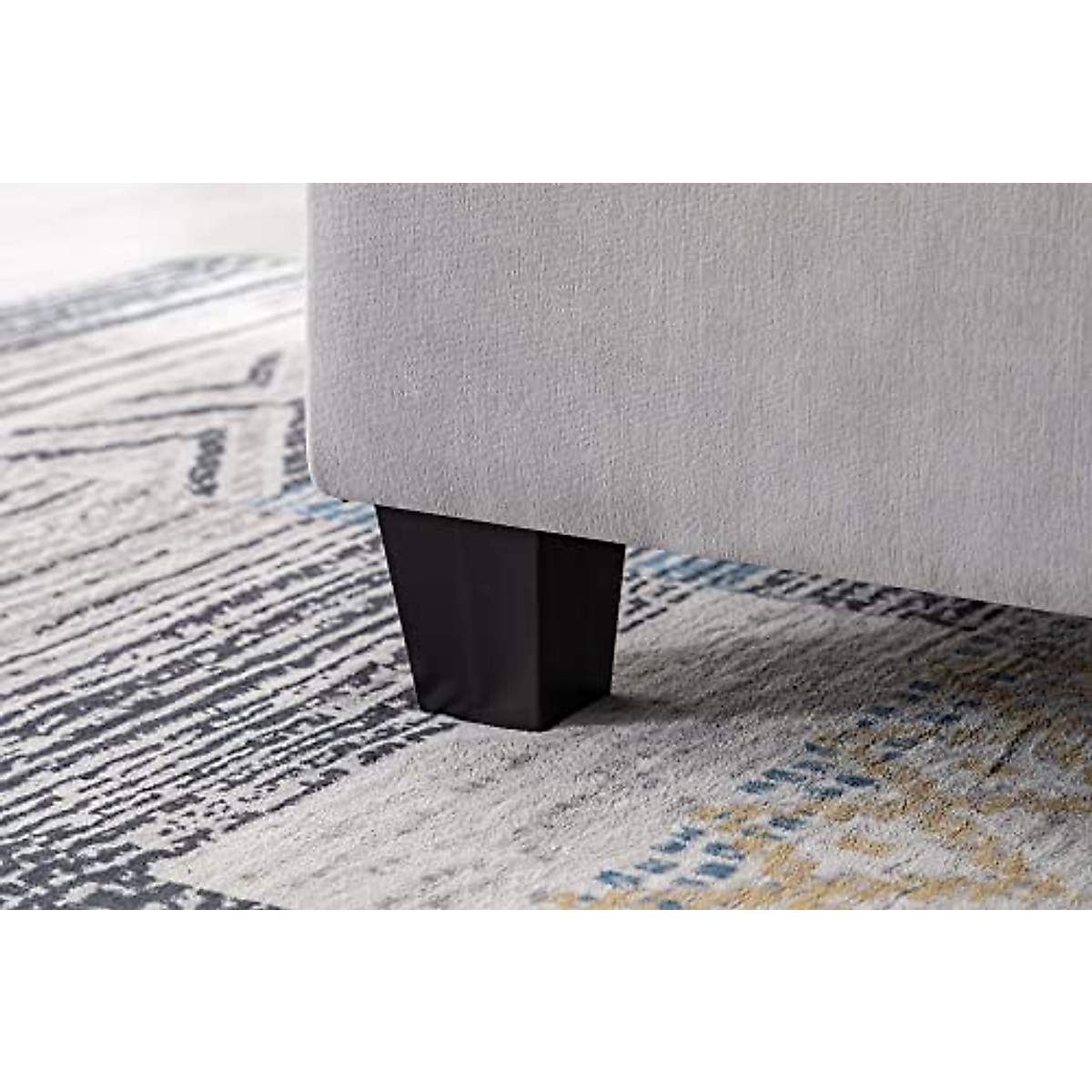 Aeffze Modular Sectional Sofa with Storage Ottoman L-Shaped 6 Seater Velvet Fabric Couch Contemporary Modern Corner Sofa Convertible Reversible Upholstered Couch for Living Room (Light Grey)