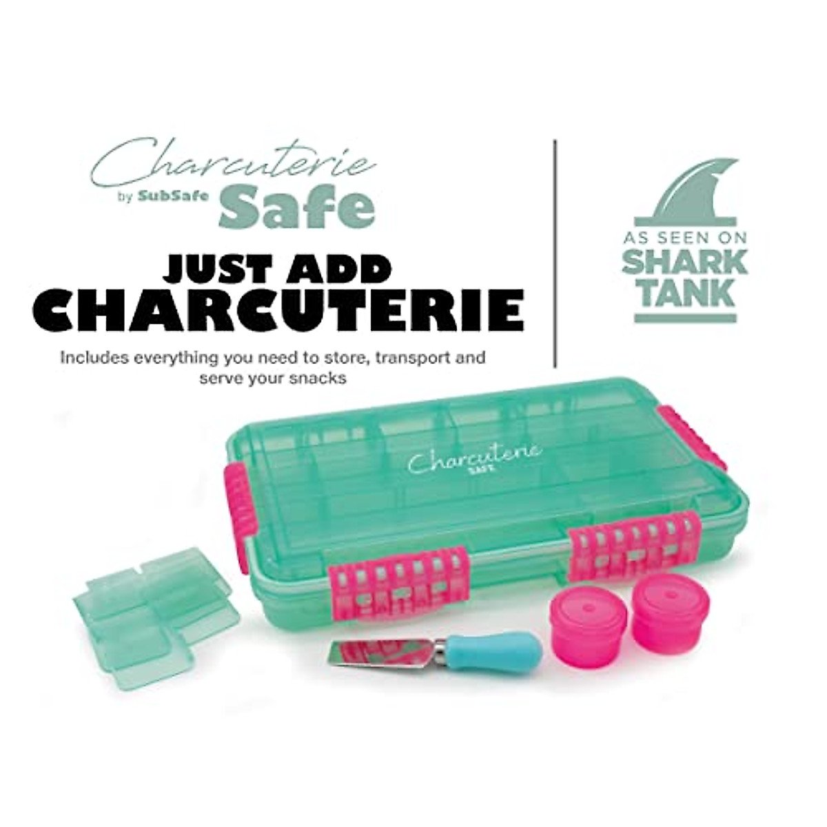 SubSafe Charcuterie Safe - Waterproof Tackle Box Container Keeps Snacks Fresh & Dry On the Go - Fill With Cured Meats, Cheese, Nuts -Perfect for the Boat, Beach, Parties, Picnics, Tailgating & More