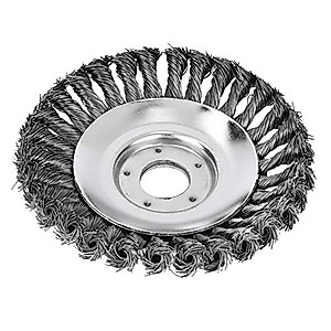 Jectse Wire Wheel Steel Brush Grass,Trimmer Head Cutter,Round Weed Cleaning Replacement Tool,for Garden Mower Grass String Trimmer(150mm)
