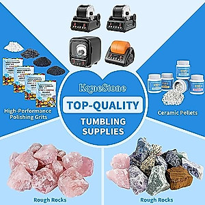 KomeStone Rock Tumbler Grits Kit, 4 Lbs, Polishing Grits & Ceramic Pellets Kit, Polish up to 25 Lbs Rocks, Compatible with Any Rocks & Rock Tumlers & Stone Polishers