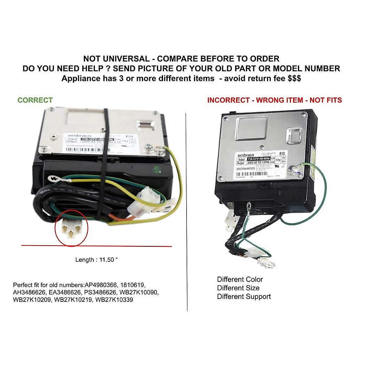 GLOB PRO SOLUTIONS WR87X29409 CKD3601 Inverter Control Board