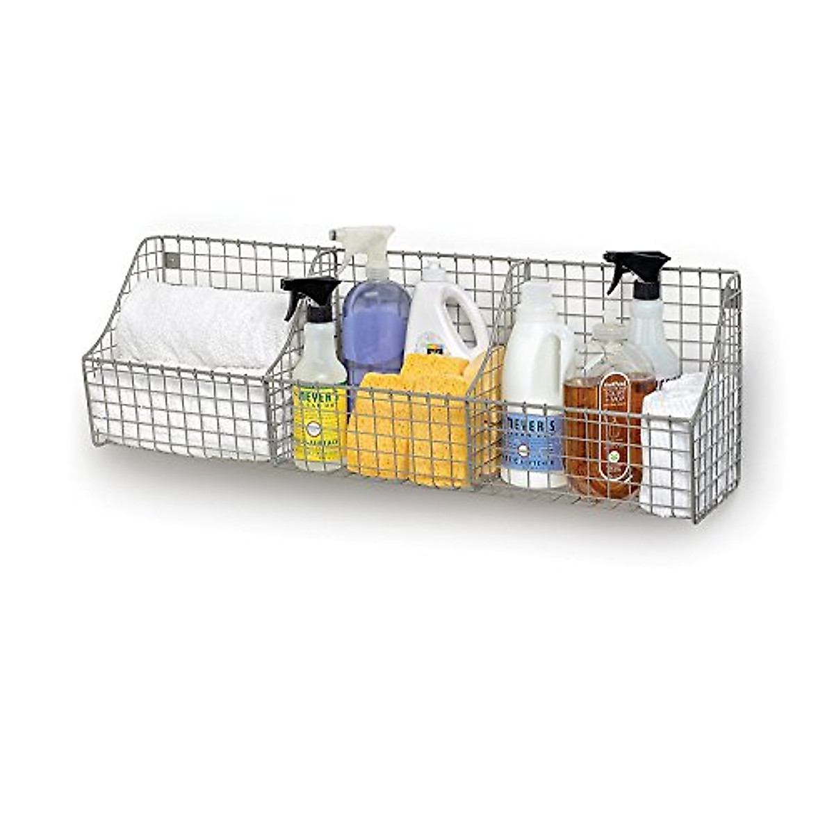 Spectrum Diversified Wall Mount Triple Storage Basket, Satin Nickel