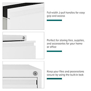 Hirsh 30" W Modern Metal Lateral File Cabinet with 2 Drawers & Secure Lock, Powder Coat, for Home/Office, in White Finish