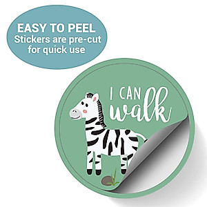 Baby Monthly Stickers | Zoo Animals Baby Milestone Stickers | Jungle Newborn Boy or Girl Stickers | Month Stickers for Baby Boy | Gender Neutral | Unisex Safari Newborn Monthly Milestones (Set of 24)