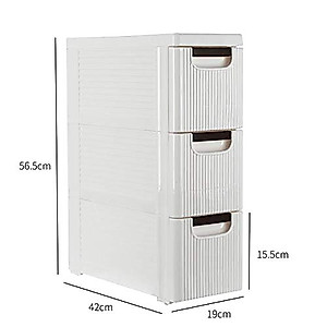 3-Tire Rolling Cart Organizer Unit with Wheels Narrow Slim Container Storage Cabinet for Bathroom Bedroom