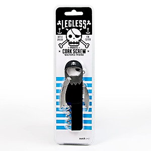 Suck UK Pirate Bottle Opener | Novelty Corkscrew Wine Opener & Beer Bottle Opener | Wine Opener & Keychain Bottle Opener