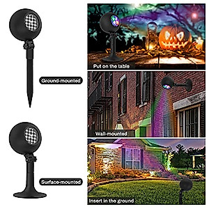 Halloween Lights, Outdoor Projector Indoor Decorations Light Led Spotlight Pumpkin Lighting Plug in Waterproof Decor Projection Show for Outside Yard
