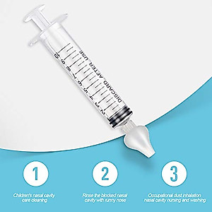 Syringe Nasal Irrigator, Professional Baby Nasal Irrigator Portable Infant Nose Cleaner Rinsing Device Fast All Natural Relief-Nasal Irrigation/Nasal Spray/Nasal Hygiene (2 pièces)