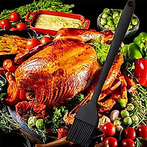 Pastry Brush-Silicone Basting Brush for Cooking,Heat Resistant Food Brush for BBQ,Food Grade Silicone Brush for Grill Baking/Spreading Marinade/Sauce/Oil/Egg/Kitchen Brushes for Cooking(4 Pc,Black)