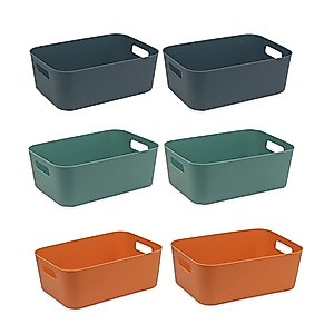 Feisco Set of 6 Cabinet Organizer,Durable and Stylish Storage Basket Storage Bin for Organizing Your Cabinet Kitchen Bathroom Desktop