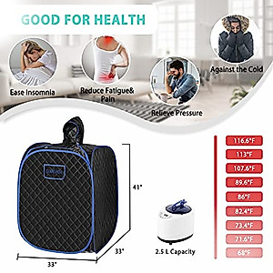 Simivol Portable Steam Sauna for Home Spa, Personal Steam Sauna Tent Indoor with Steamer, 1 Person Steam Room with Foldable Chair& Remote Control(Black)