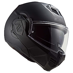 LS2 Helmets Advant Modular Helmet with Integrated Cardo 4X Bluetooth (Noir Matte Black - X-Large)