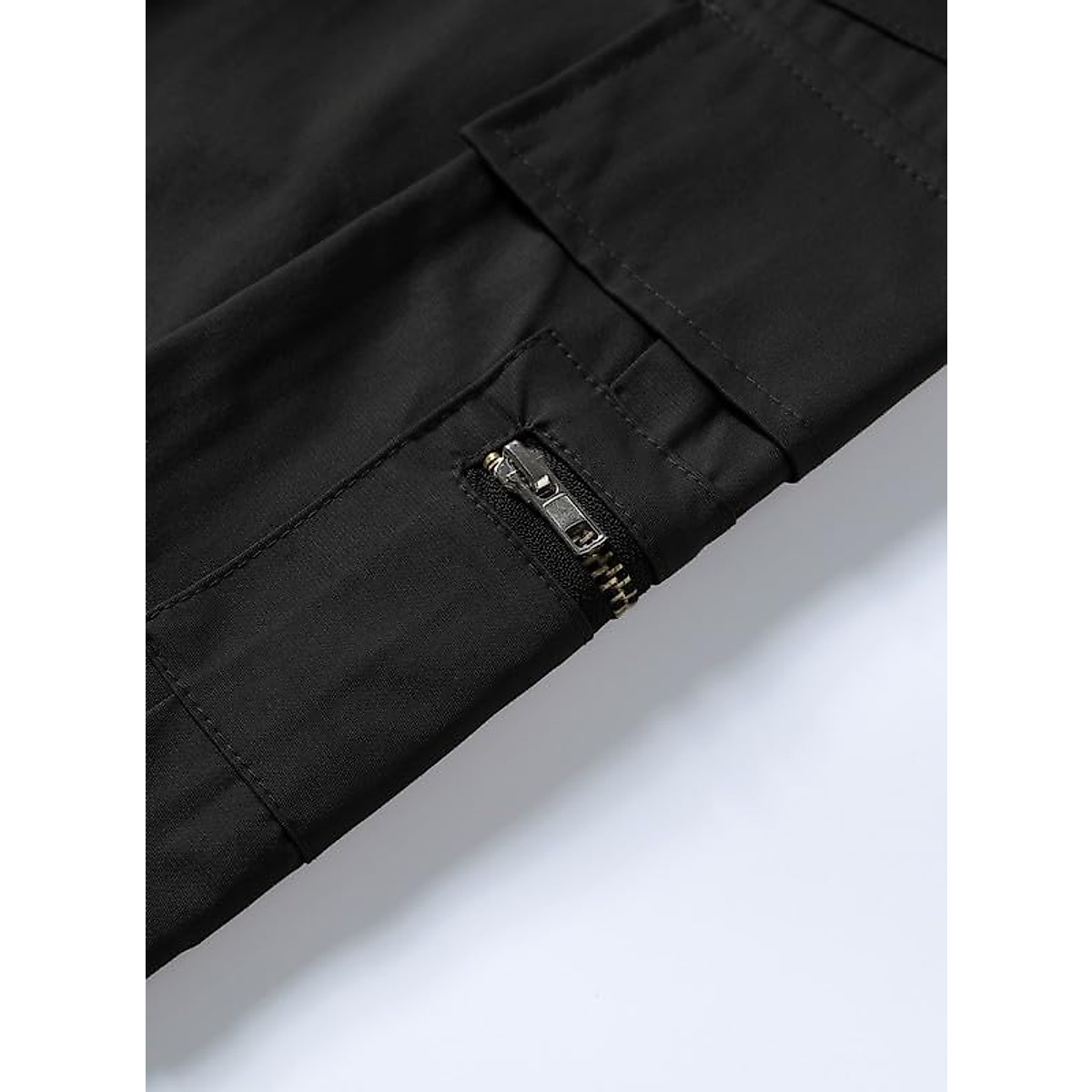 JMIERR Men Casual Cargo Pants Elastic Waist Drawstring Tactical Pant Lightwight Hiking Joggers Pants Loose Fit with Multi Pockets, US 34(M), 1 Black