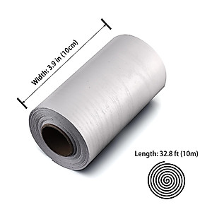 Peel and Stick White Wood Grain Wallpaper Border, Removable PVC Waterproof Wallpaper for Mirror Frame, Kitchen Tiles, Cabinet, and Home Décor (32.8ft x 3.9inch)