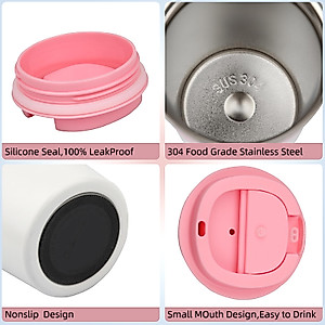 16oz Coffee Mugs with Lid for Women Travel Coffee Mug Insulated Tumblers for Men Coffee Cups with Lids for Car Pink Travel Mugs for Hot and Cold Double Wall Tumbler (16 OZ, pink)