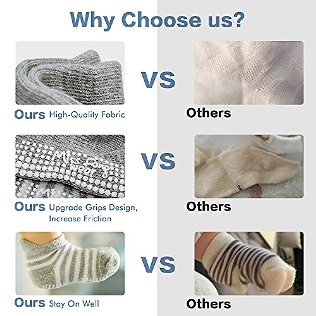 Baby Socks With Non Slip Grips Toddler Socks Infant Socks For 0-6,6-12,12-36 months Baby Boy Girl by Miss Fong Wear