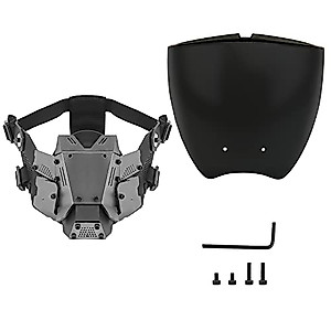 Anyoupin Cyberpunk Airsoft Mask, Tactical Commander Cosplay Protective Mask Anti-Fog Breathable for Movie Props Halloween Party and Other Outdoor Activities