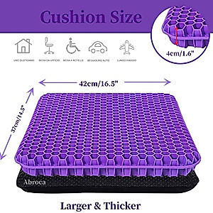 Gel Seat Cushion for Long Sitting, Double Thick Office Desk Home Wheelchair Seat Cushions for Back Hip Sciatica Tailbone Pain Sore Pressure Relief, Egg Gel Cooling Game Chair Pad for Car Truck Driver