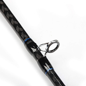 Rosewood Slow Jigging Fishing Rods,2 Pieces Trolling Boat Rods, 1.95m 5/5 Lengths & Actions- Casting, X High Carbon for Saltwater Sea Baitcasting Fishing