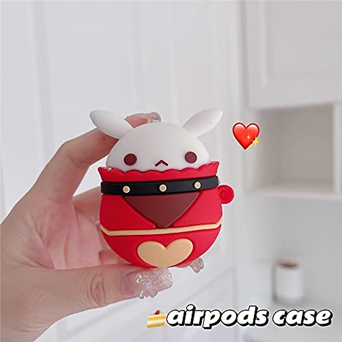 HENJI Case for Airpods 2&1, Cute Cartoon Knights of Favonius Klee Earphone Cases for Airpods 1 2, Hot Game Cover with Hook for Girls Kids Women Men (Jumpy Dumpty)