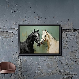 Majestic Black Stallion Galloping In The Clouds, Black Horse On Salt Flats, Canvas Print, Black Horse Print, Black Horse Wall Art