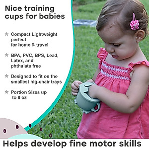 ABIDIA - Silicone Baby Training Cup with Straw Silicone Baby Cups With Lids Cup with Straw for Toddler Baby Cup with Straw 6-12 months (Blue)