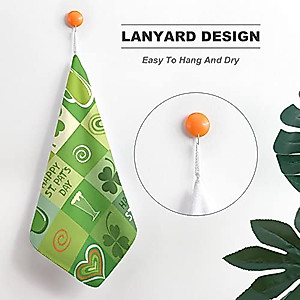 Lurnise Hand Towel Happy St.Patrick's Day Hand Towels Dish Towel Lanyard Design for Bathroom Kitchen Sports