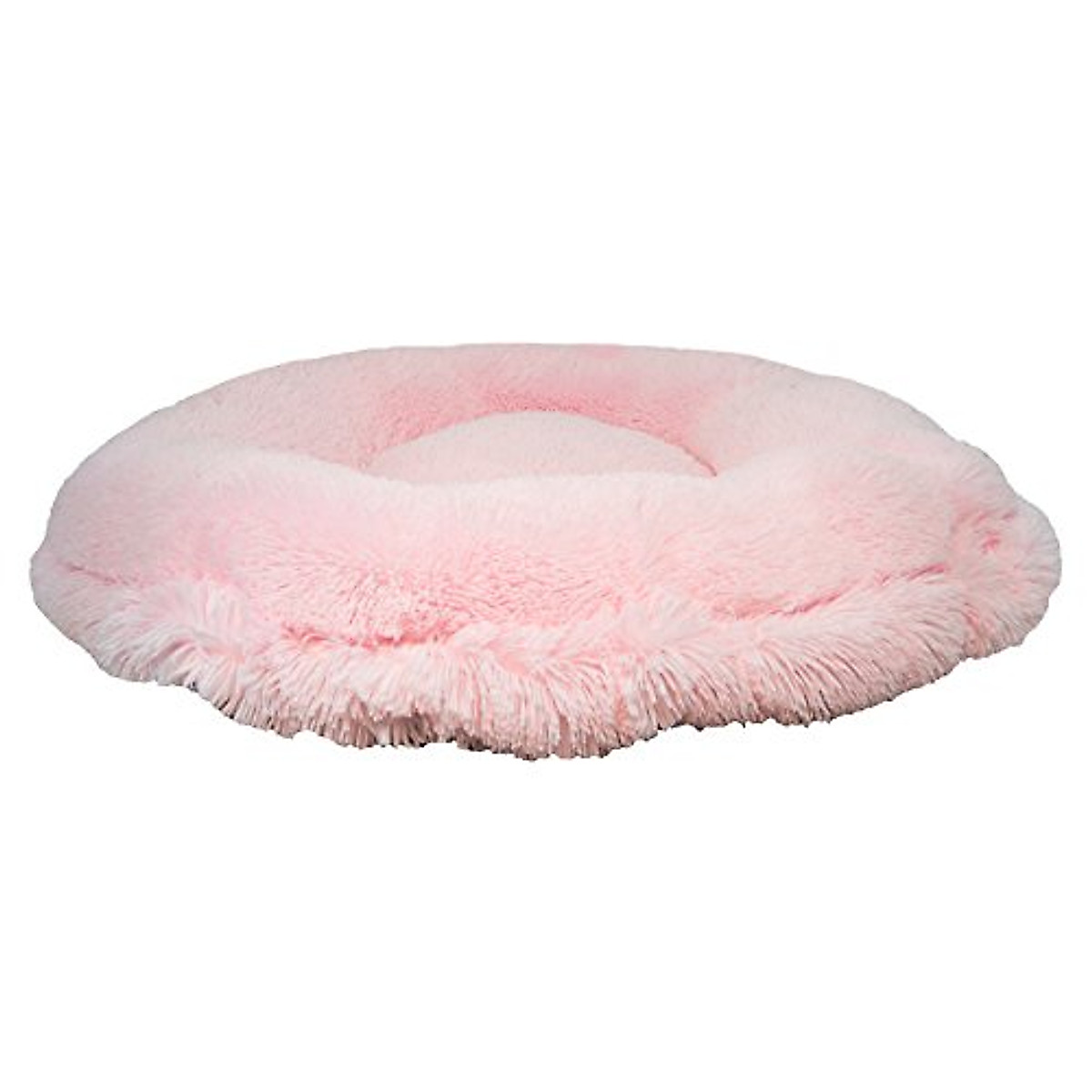 Bessie and Barnie Pink It Fence/Bubble Gum Luxury Shag Ultra Plush Faux Fur Bagelette Pet/Dog Bed (Multiple Sizes)