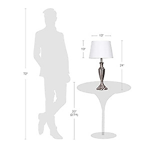 Catalina 21415-000 Transitional 3-Piece Metal Floor & Table Lamp Set with Linen Shades, 59" and 24", Brushed Nickel