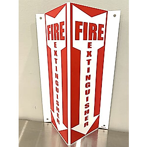 3D Fire Extinguisher Sign, 12"x 4"x 4" Fire Projection Wall Sign, Pre-Drilled Mounting