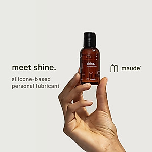 Maude Shine Silicone Personal Lubricant - Long-Lasting, Non-Sticky Silicone Lube - Hypoallergenic + Fragrance-Free Personal Lube for Women, Men and Couples - Safe for Use with All Condoms (2 fl oz)