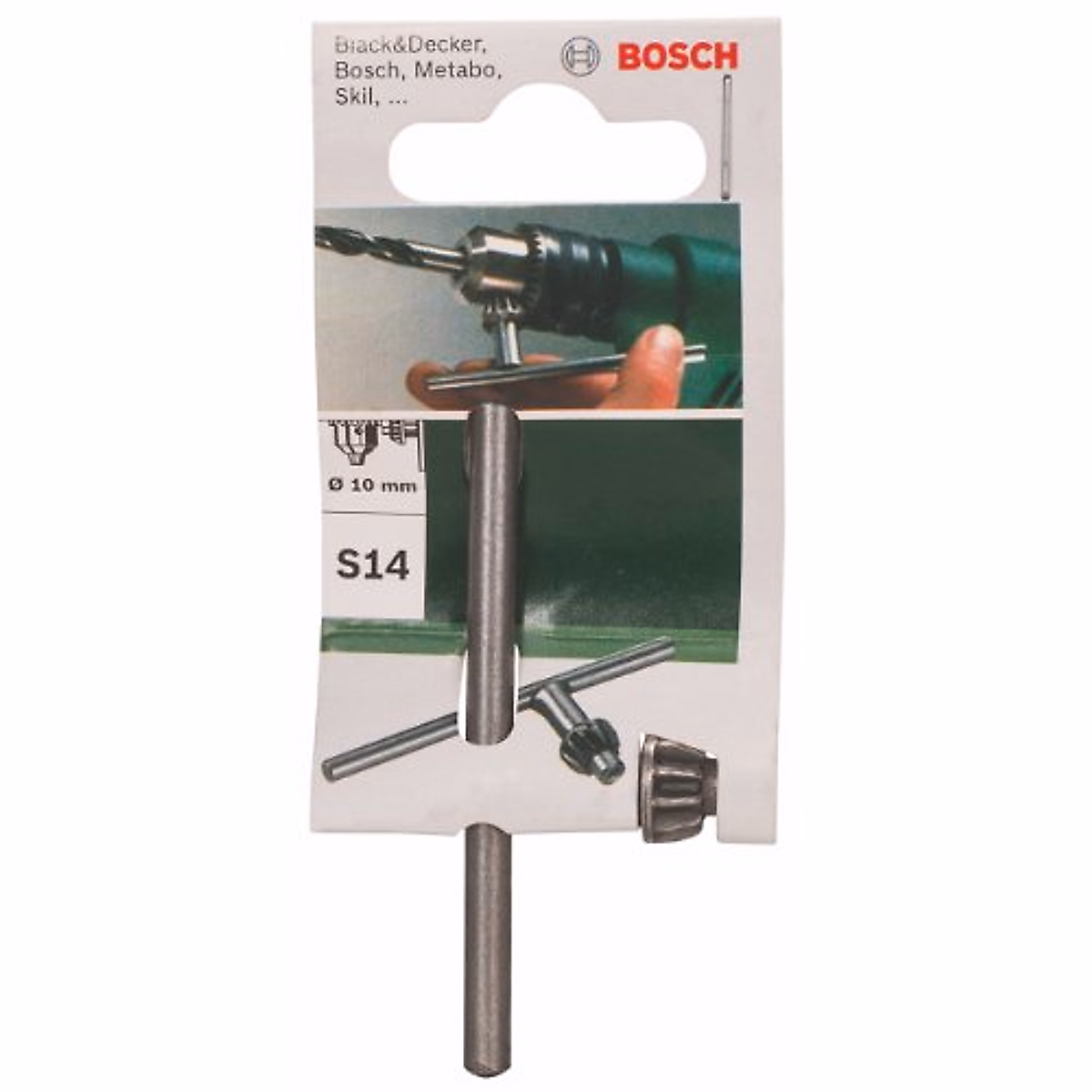 Bosch Accessories 2609255710 10mm S14 Chuck Key, Silver, Pack of 1