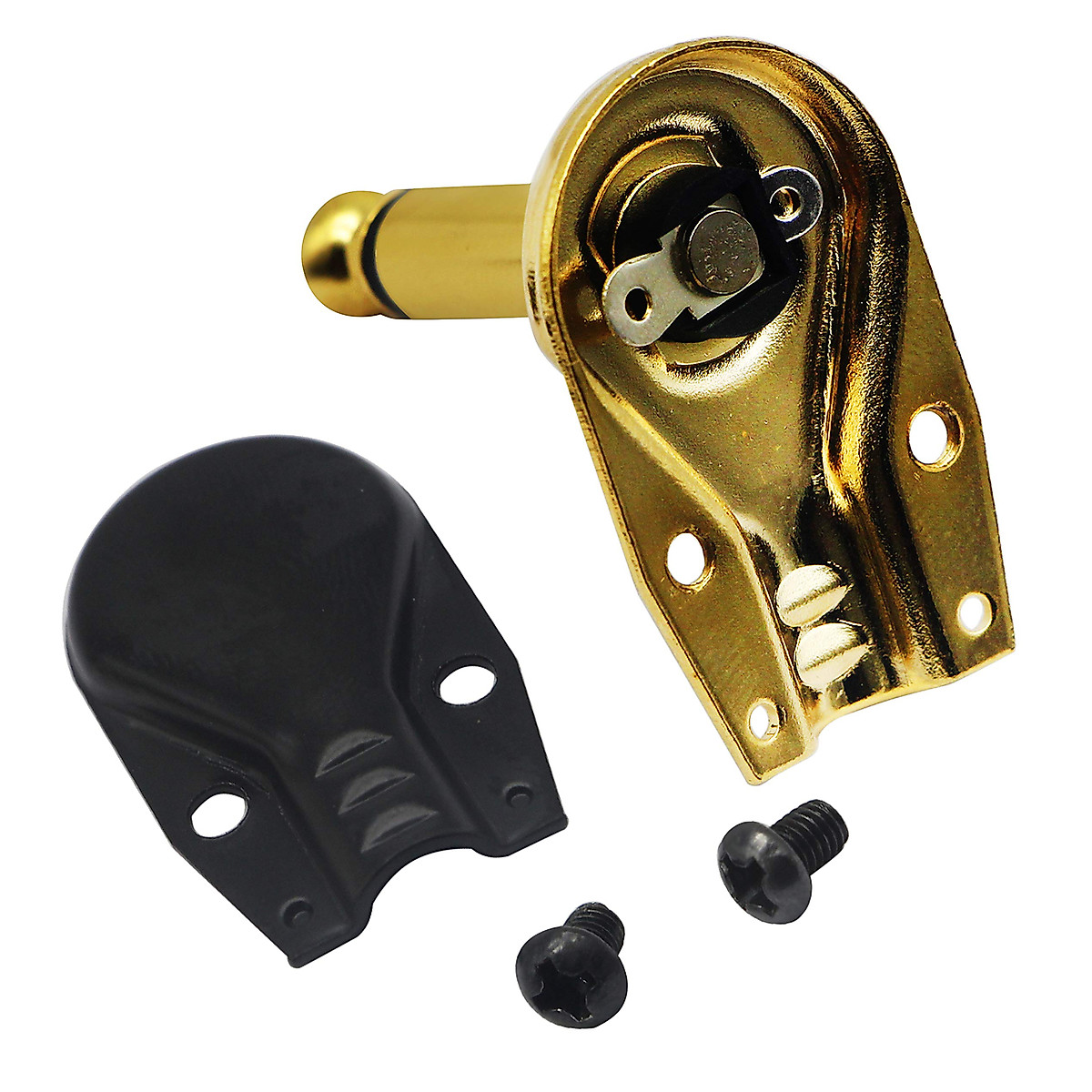 zdyCGTime DIY 6.35MM 1/4" Mono Male 90 Degree Right Angle Pancake Style Plugs Connectors for Speaker,Patch Cable,Snakes Golden Plated TS Male Mono 1/4 Inch Phono 6.35mm Phone Microphone Plug(4 pack)