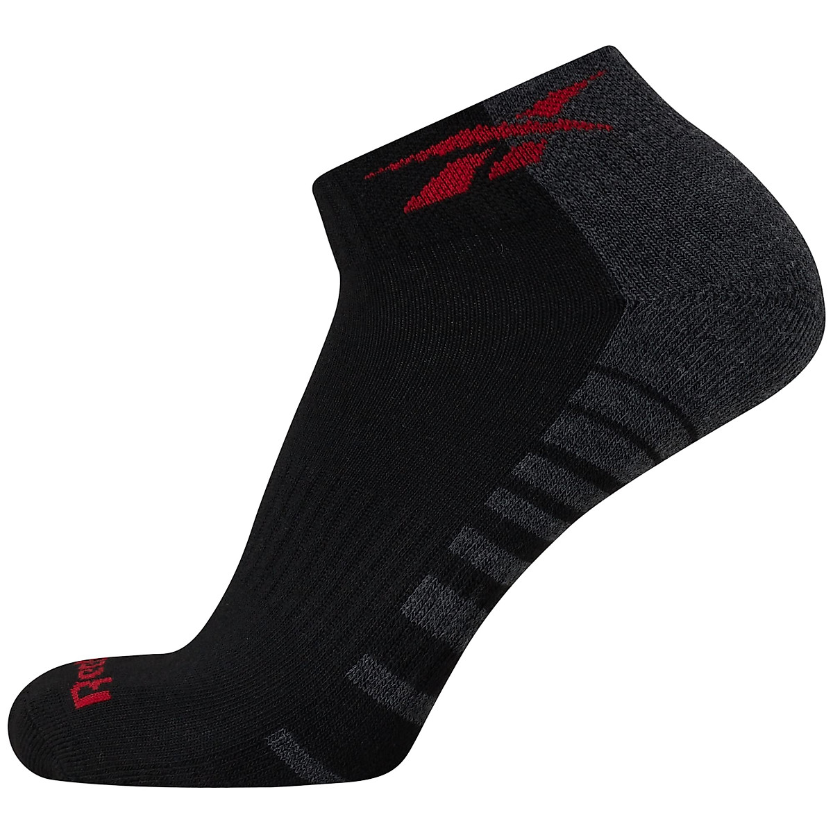 Reebok Men's Quarter Socks - 12 Pack Performance Cushion Comfort Socks - Breathable Athletic Ankle Socks for Men (6-12.5), Size 6-12.5, Red/Black