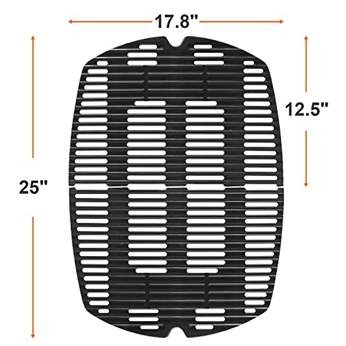 DELSbbq 7584 Cast Iron Grates and 65032 Grill Burner for Weber Q300 Q320 Q3000 Q3200 57060001 586002 Gas Grills, Replacement Parts for Weber 7646, 65032