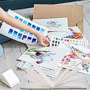 30 Sheets Watercolor Paper Pad, A5 (8.3 x 5.8") Cold Press Watercolor Paper, 140 lb/300 GSM Tearable Water Color Pad for Art Painting, Drawing, Mixed Media
