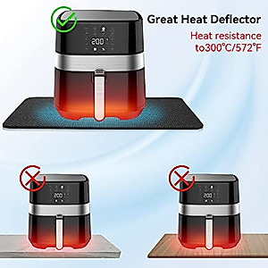 Heat Resistant Mats For Countertop 2 Pcs - Coffee Mat Heat Resistant Mat Kitchen Counter Protector Pad with Appliance Slider Function for Air Fryer, Microwave, Coffee Maker, Toaster