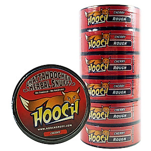 (6) Six Chattahoochee Hooch Herbal Snuff Cans 1.2oz/34g - Cherry - Rough - No Tobacco, No Nicotine