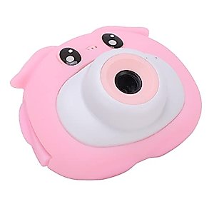 Mini Kids Camera, Specially Made Kids Camera Music Playback USB Interface 27 Head Stickers Built in 400mAh Battery for Picnic for Girls(Pink)