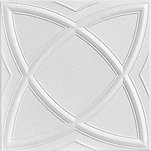 A La Maison Ceilings r13-8pw Elliptical Illusion Ceiling Tile, Plain White