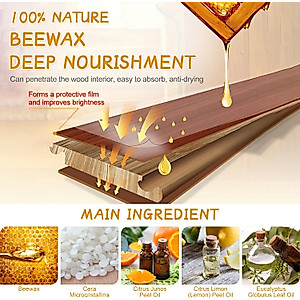 Natural Beeswax Spray,Beeswax Spray Cleaner,The Original Beeswax Spray Furniture Polish And,Beeswax Polish Spray Used to care for living rooms,kitchens,wood furniture floors (2PCS)