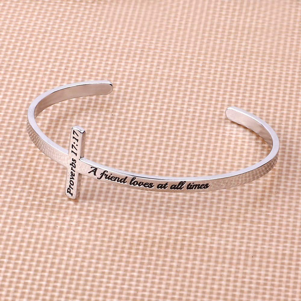 M MOOHAM Christian Gifts for Women Friends, Friendship Gifts Cross Bracelet A Friend Loves at All Times Best Friend Bracelet