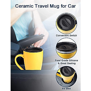 ARRADEN Two Set Tea Cup with Infuser and 4 Lids, 18oz Large Tea Infuser Mug, Tea Strainer Cup for Loose Tea, Travel Mug with Tea Bag Holder