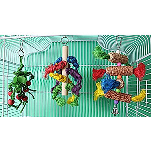 通用 3 Pieces Bird Parrot Toys, Bird Toys Parrot chew Toys, Climbing Toys, Bird Toys for Small Parrots, Cockatoos, Finches, Budgies, Lovebirds.