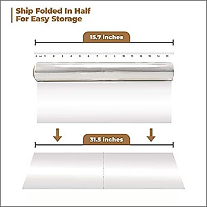 WICKELN Cellophane Wrap For Gift Baskets, 100ft (L) X 31.5 Inches (W) Folded To 16 Inches For Easy Storage, 3 Mil Thick - Strong & Shiny Clear Cellophane Wrap Roll For Gift Boxes Flower Perfume, Food