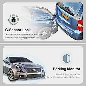 Dash Cam for Cars, 1080P Full HD DVR Dash Camera Front Rear/Inside, 3.0 Inch IPS Screen Dashboard Dashcam with 170° Wide Angle, Night Vision, Parking Mode, G-Sensor, Loop Recording